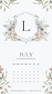 Download your July 2021 Desktop Calendar + Personalised mobile monogram ...